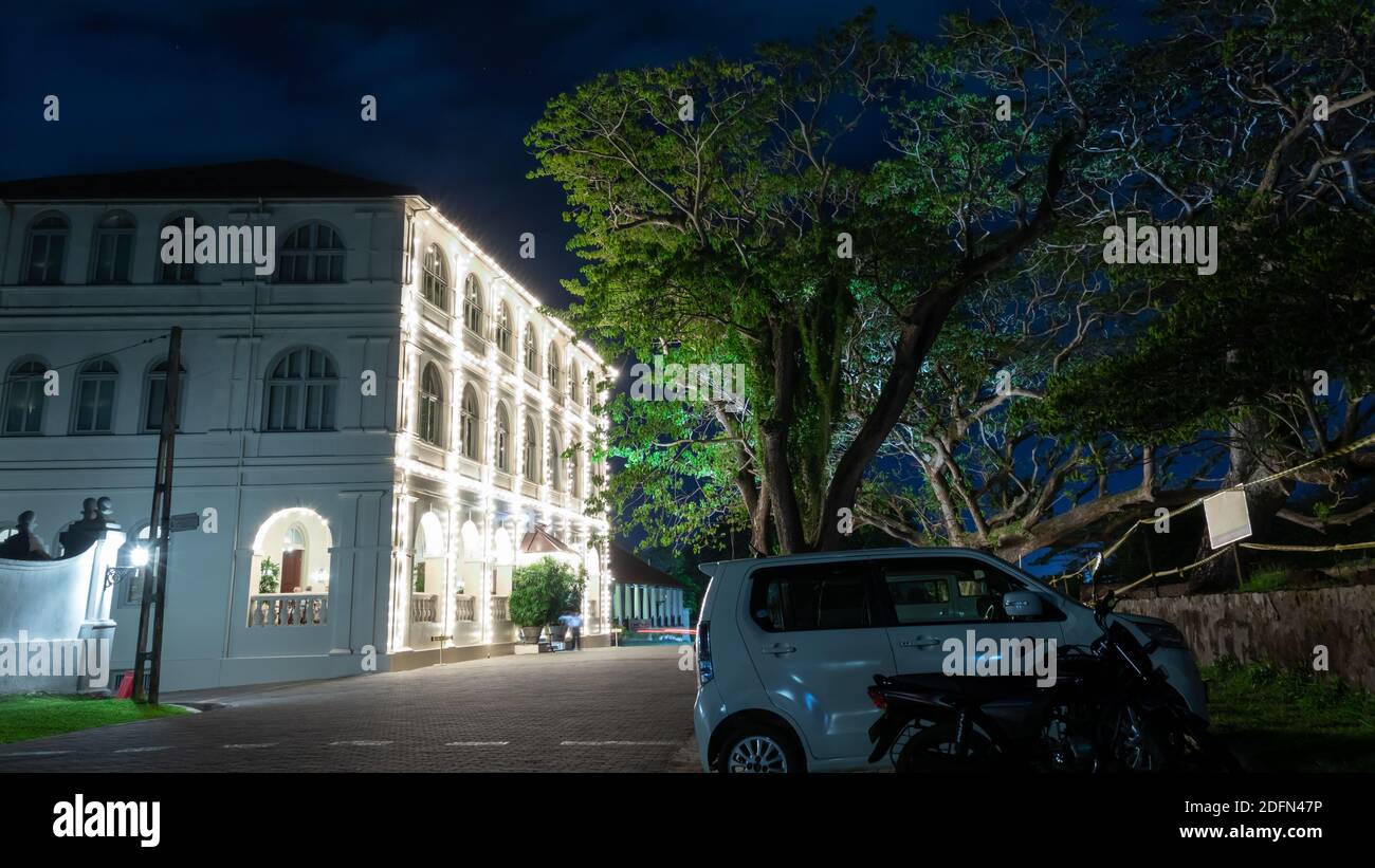 Amangalla Hotel in Galle Fort Night landscape photograph Stock Photo ...