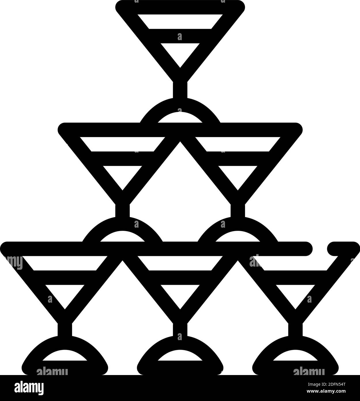 champagne glass tower line icon vector illustration Stock Vector Image ...