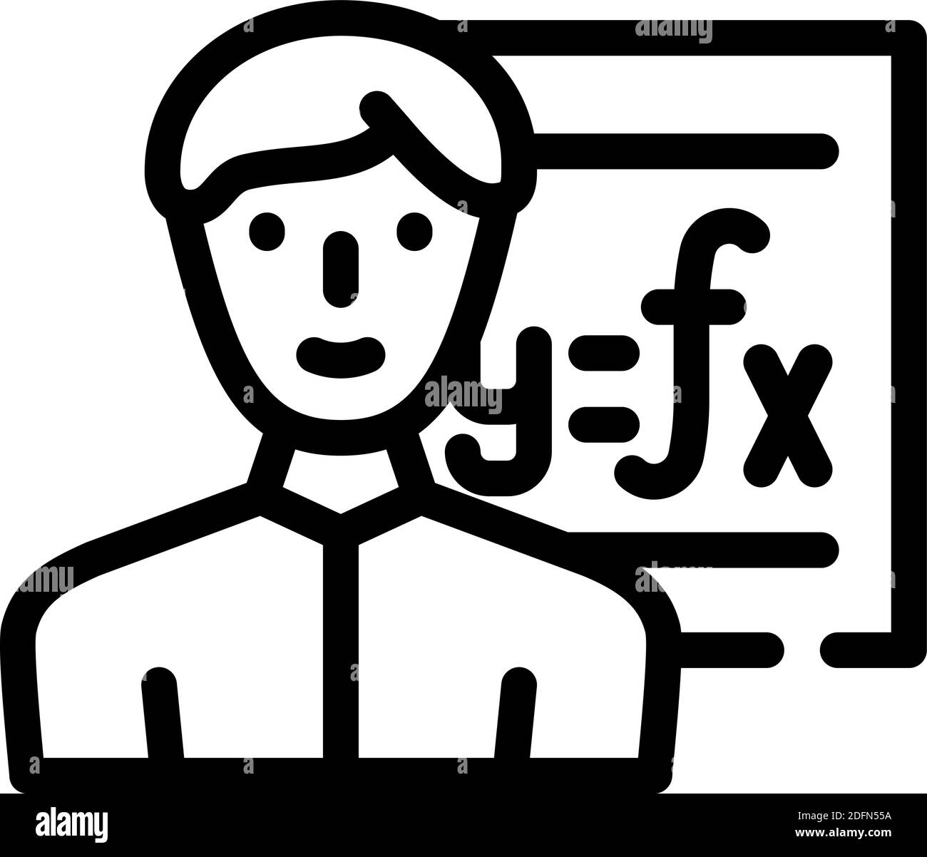 mathematician engineer worker line icon vector illustration Stock ...