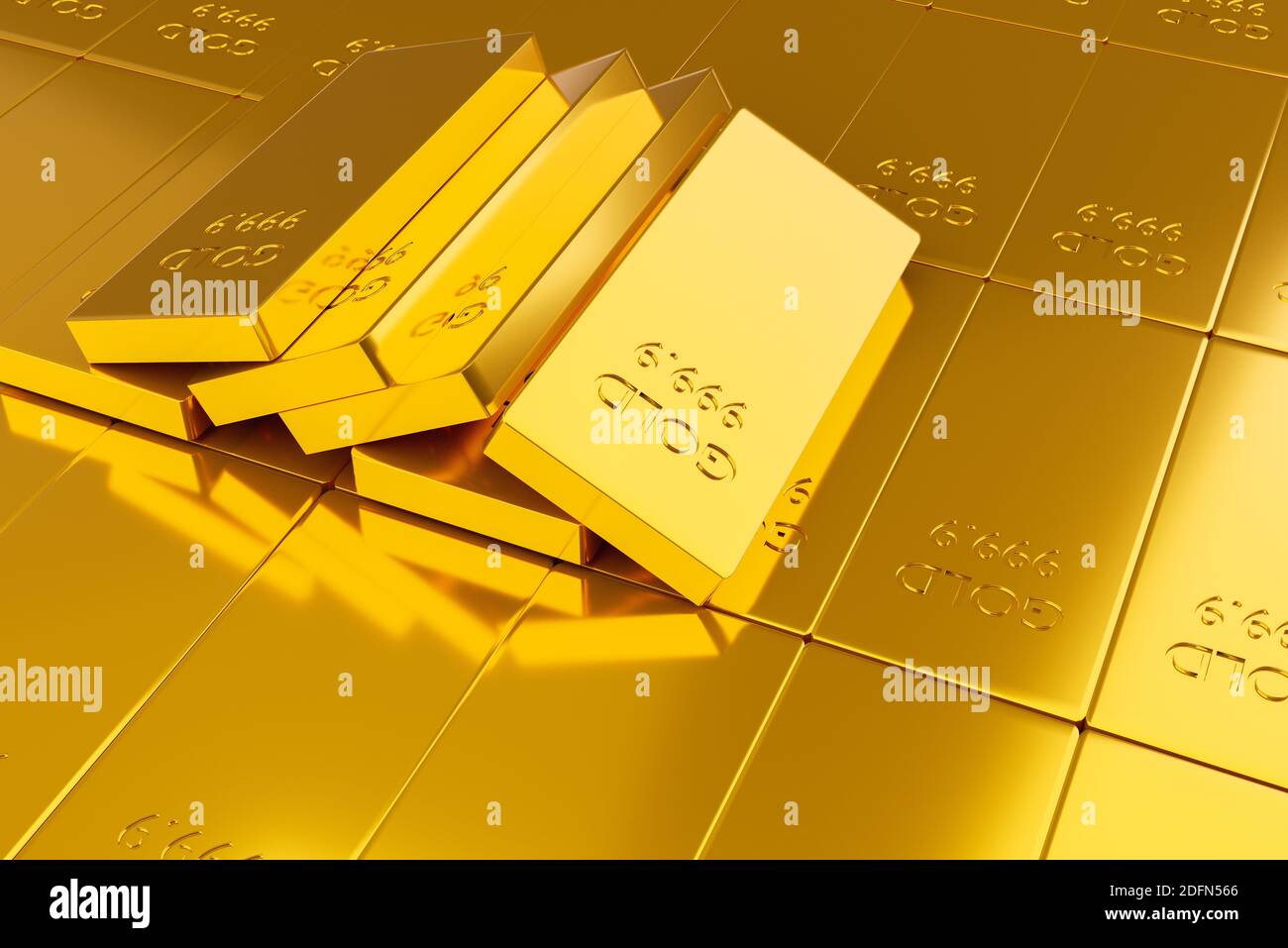 Stack of gold bars. financial concept, 3D illustration rendering Stock Photo - Alamy