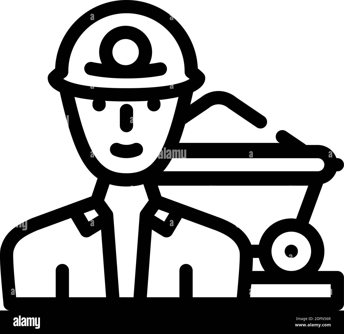 miner worker line icon vector illustration flat Stock Vector Image ...