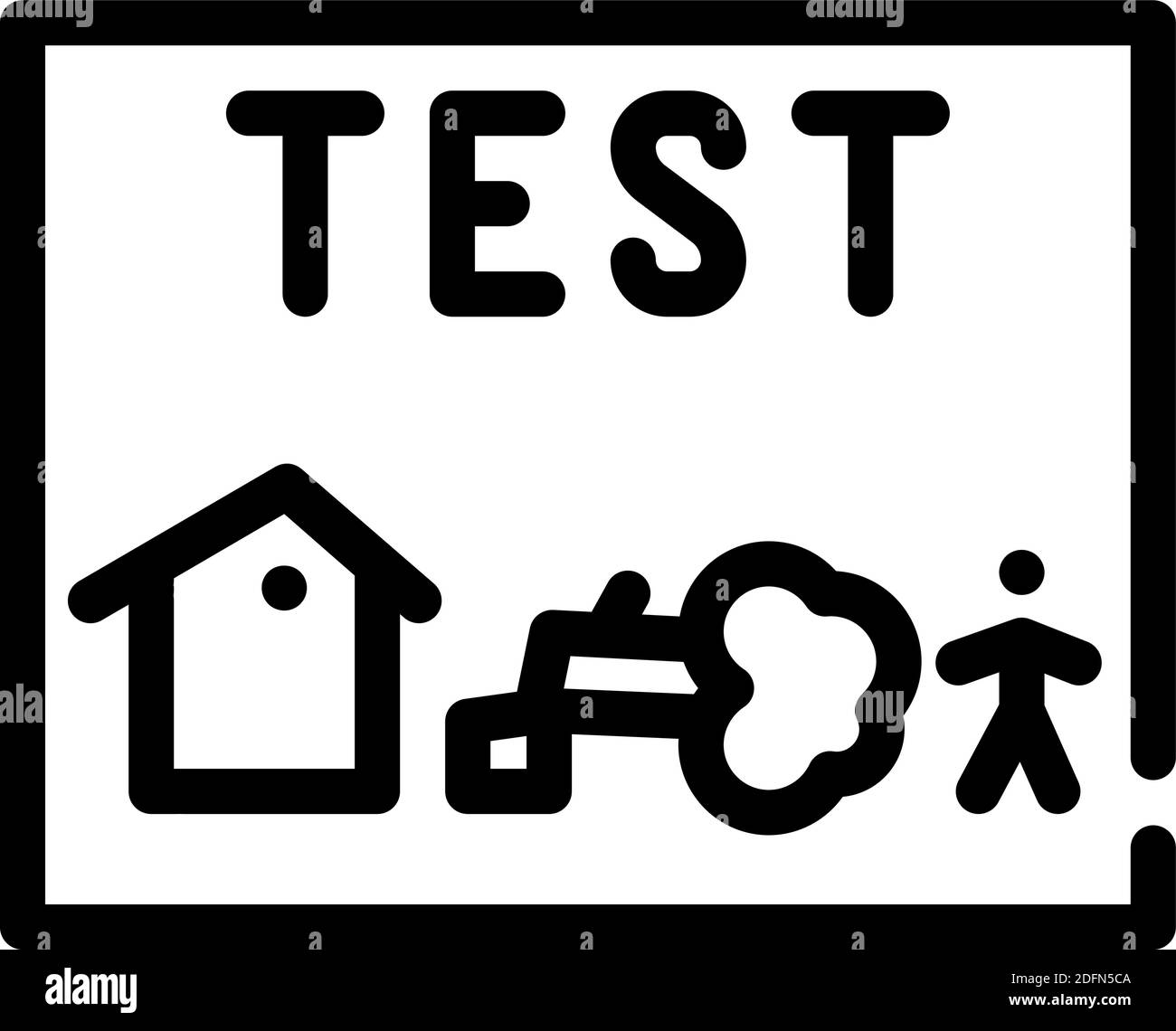 test house tree child line icon vector illustration Stock Vector Image ...