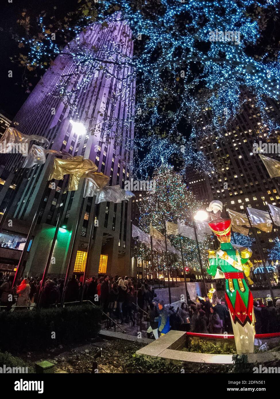 Rockefeller Center Christmas Tree and holiday decorations at the ...