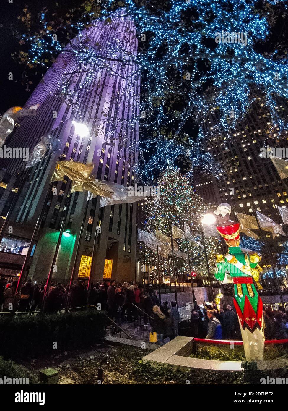 Rockefeller Center Christmas Tree and holiday decorations at the ...