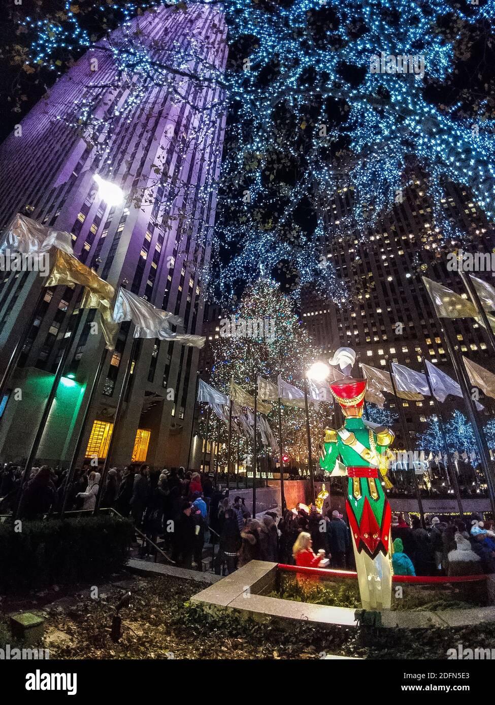 Rockefeller Center Christmas Tree and holiday decorations at the ...