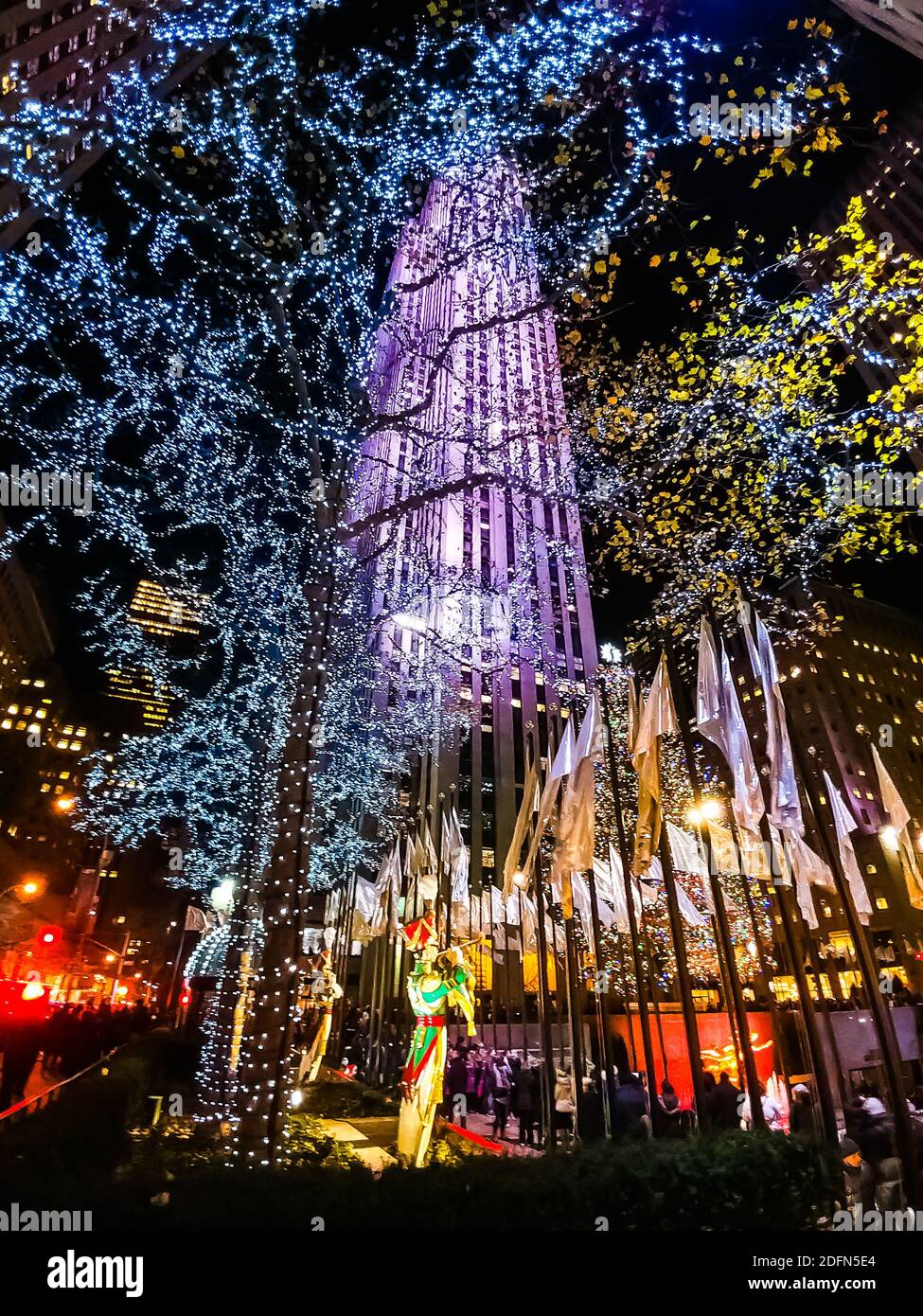 Rockefeller Center Christmas Tree and holiday decorations at the ...