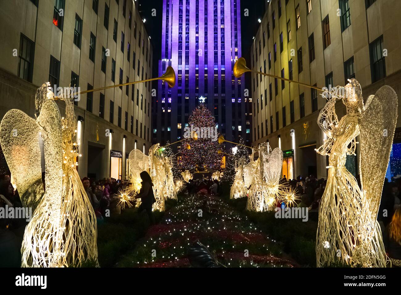 Rockefeller Center Christmas Tree and holiday decorations at the ...