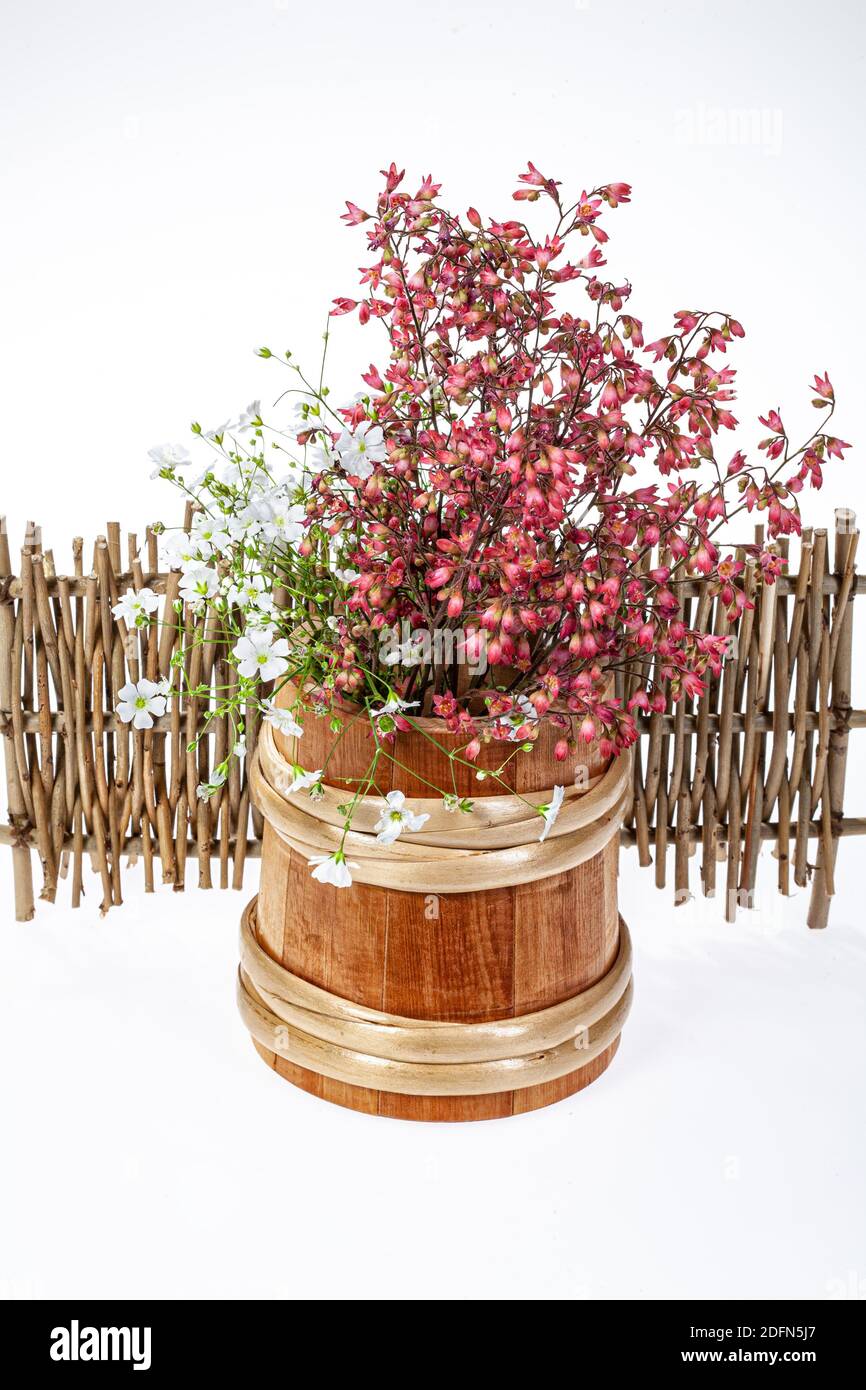 Handmade artworks and flowers on a studio background Stock Photo - Alamy