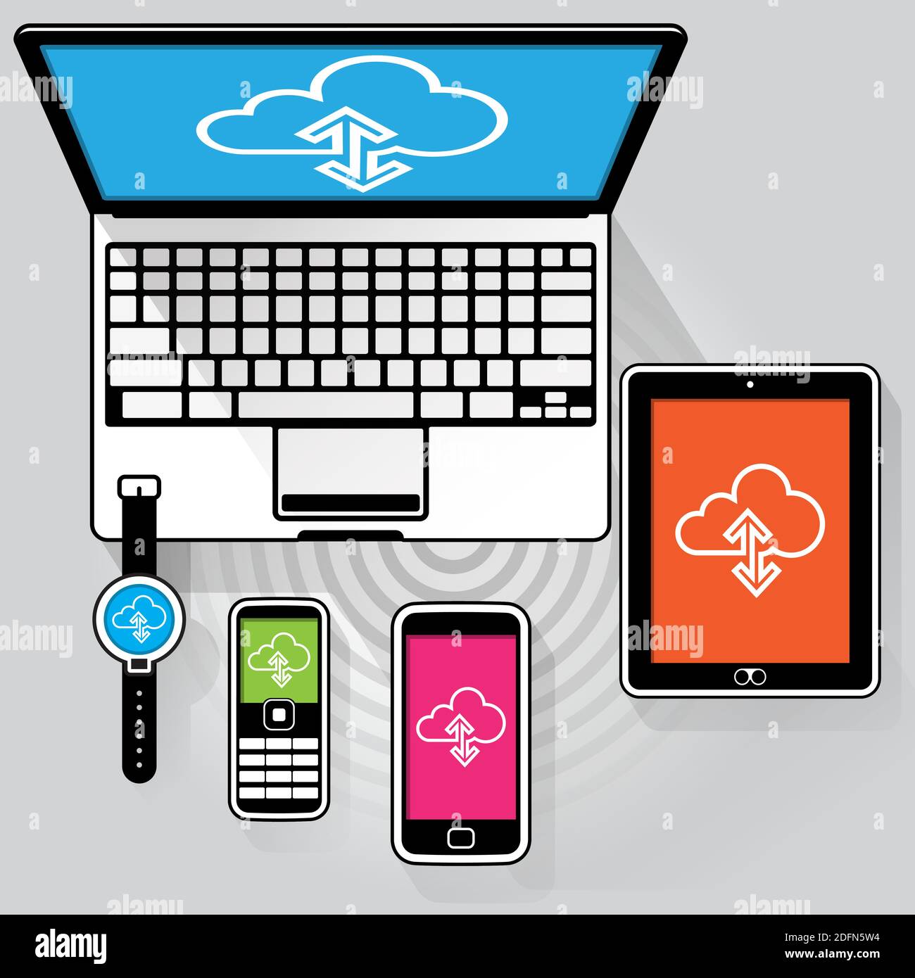 Laptop mobile phone tablet watch hi-res stock photography and images ...