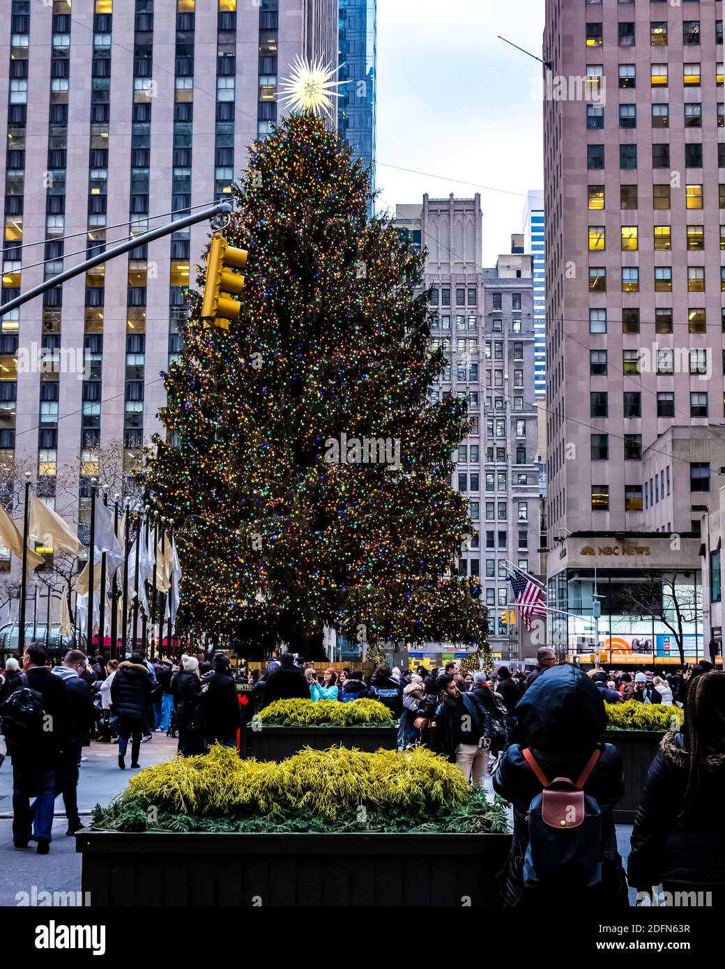 Rockefeller Center Christmas Tree and holiday decorations at the ...