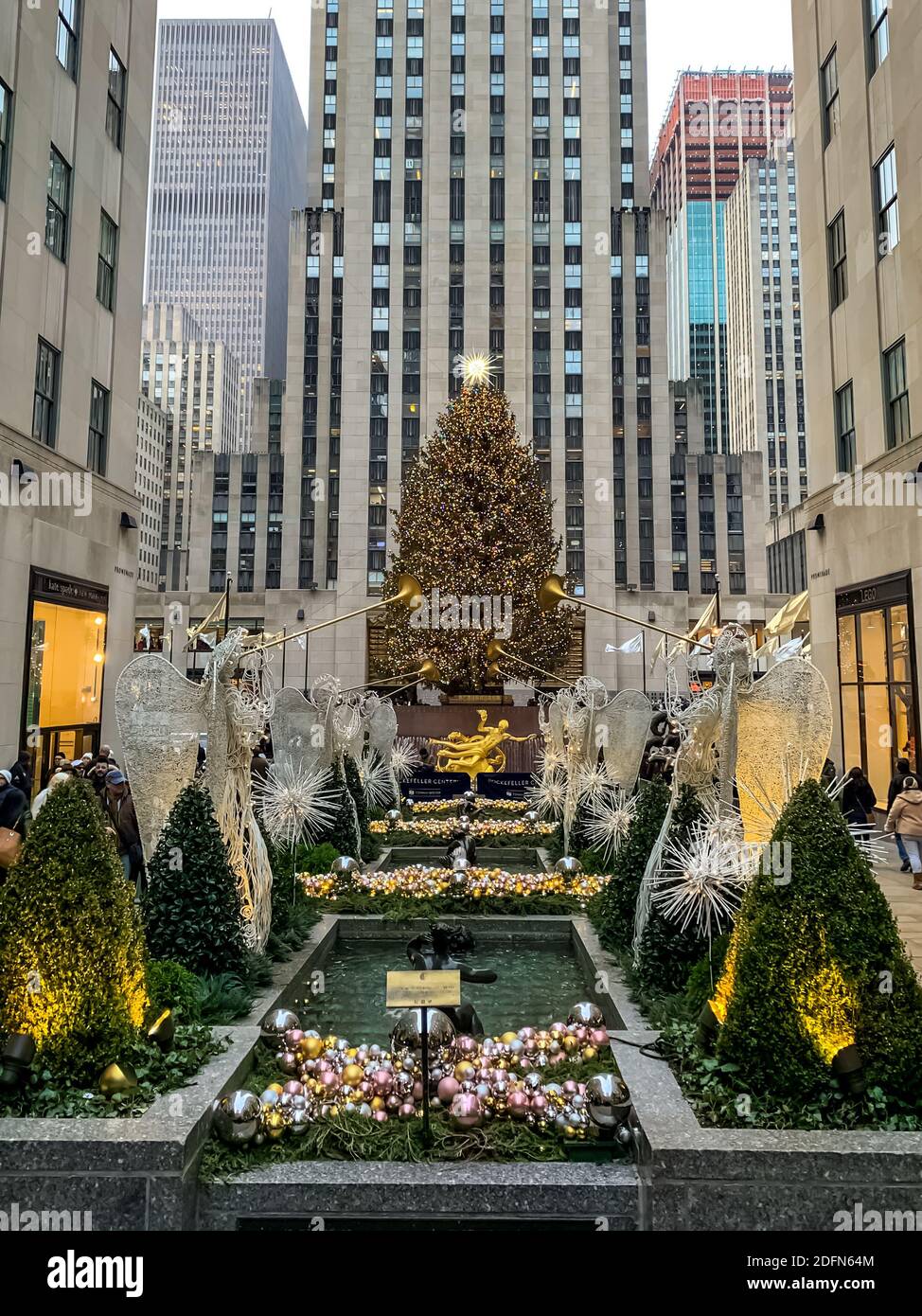Rockefeller Center Christmas Tree and holiday decorations at the ...