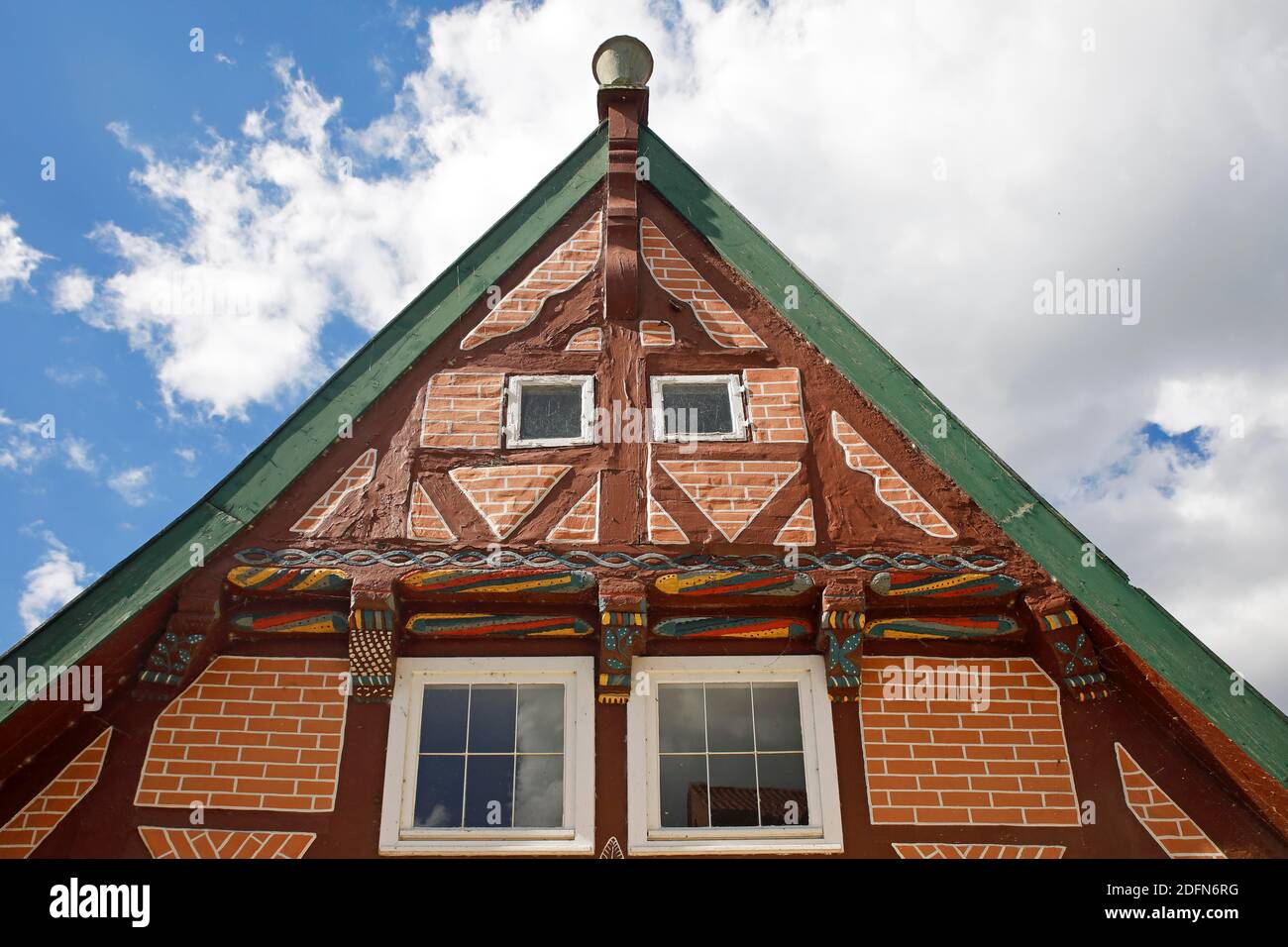 The Mensingsche Haus from 1573, decorated gable with carvings ...
