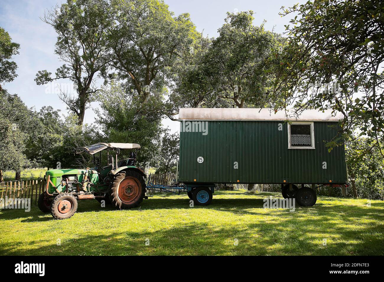 Tractor with caravan hi-res stock photography and images - Alamy