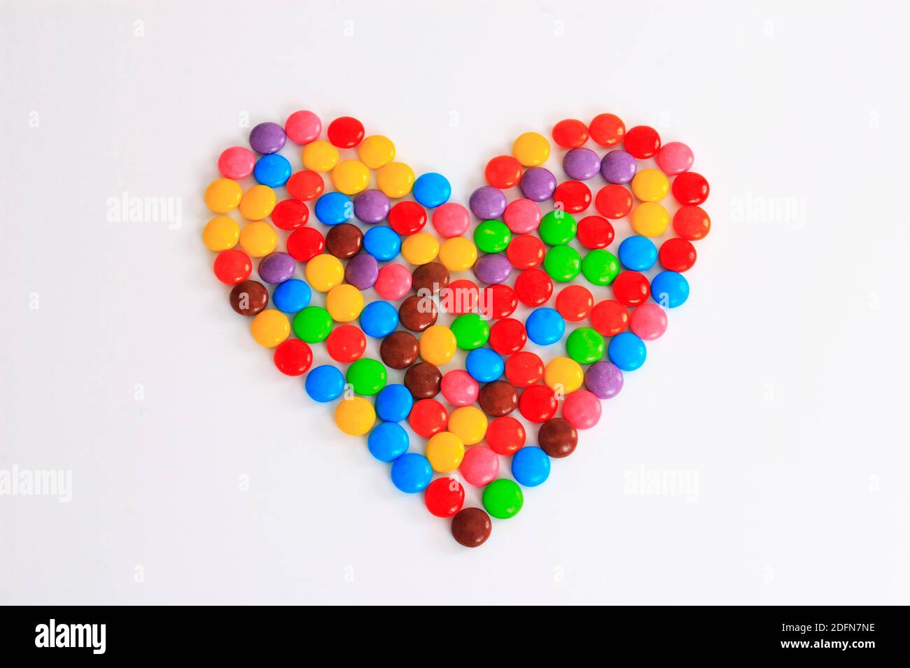 Smarties in heart shape, heart-shaped, heart, chocolate, candy, sweets ...