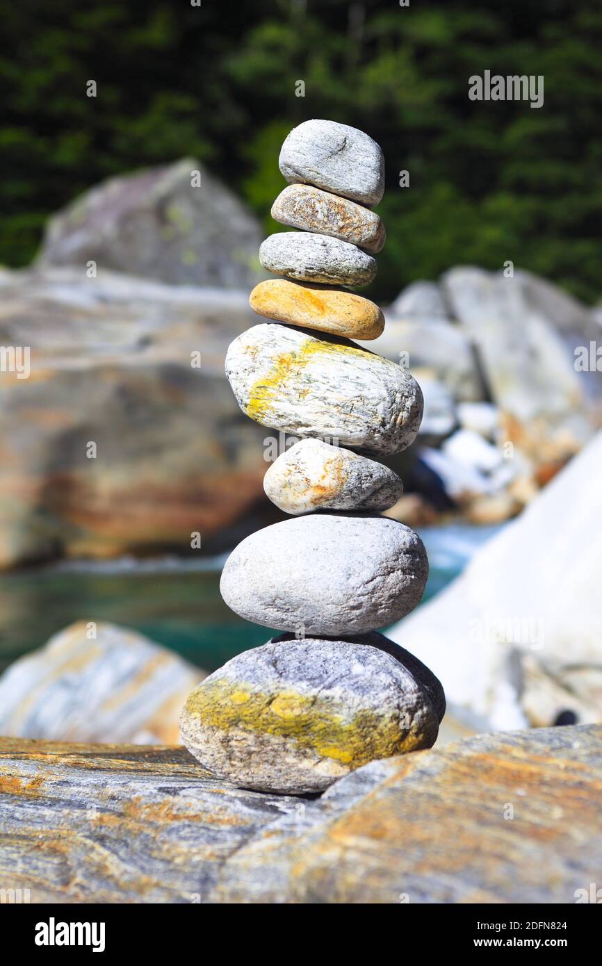 Stacked stones, balanced, equilibrium, equilibrium, stack, Verzasca ...