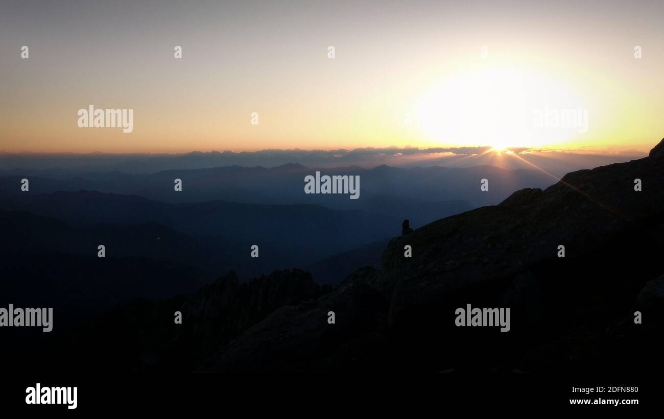 Landscape photograph of Sunrise in the Himalayan Mountains of India ...