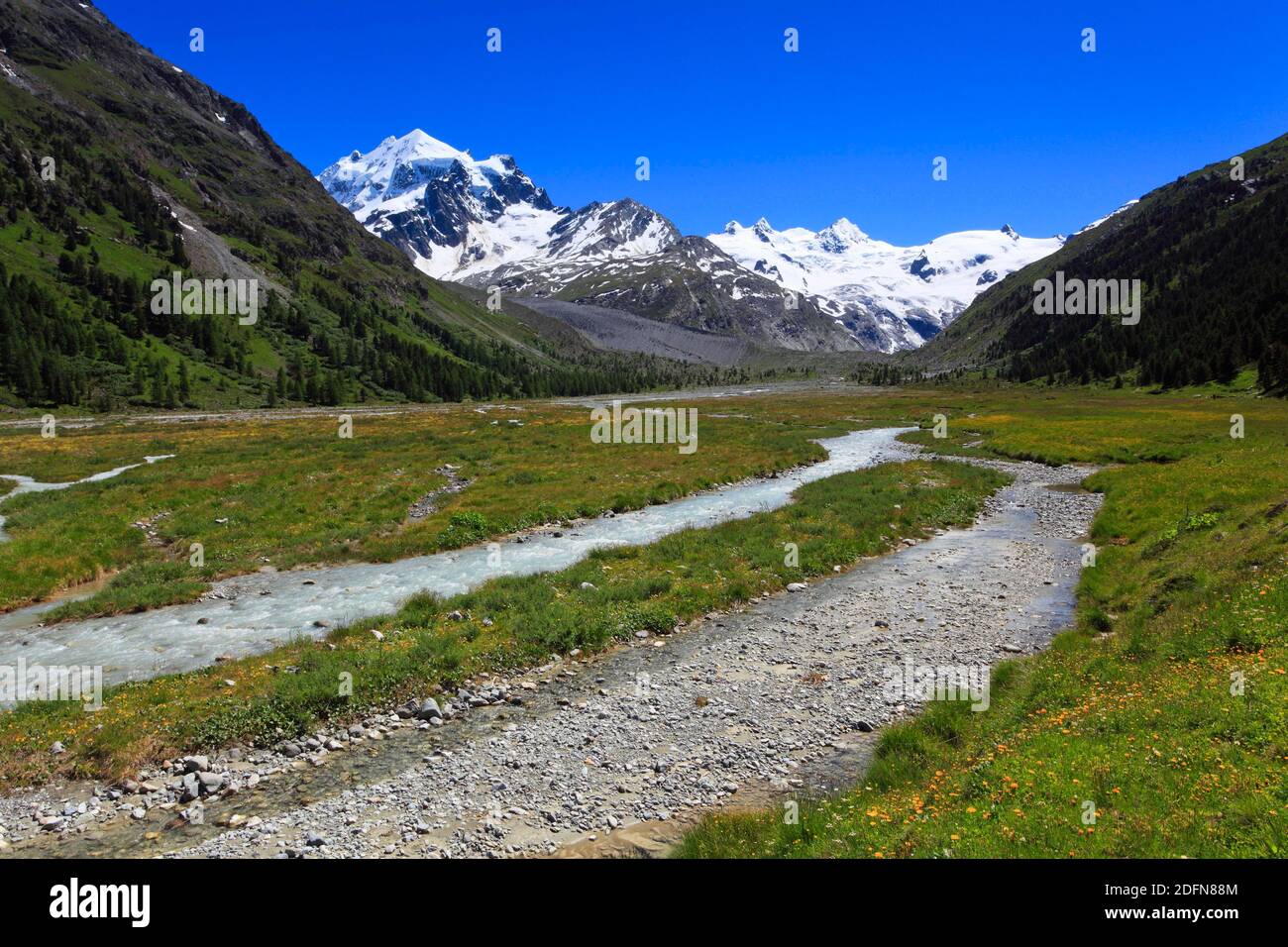 Roseg valley, Grisons, Engadin, Switzerland Stock Photo - Alamy