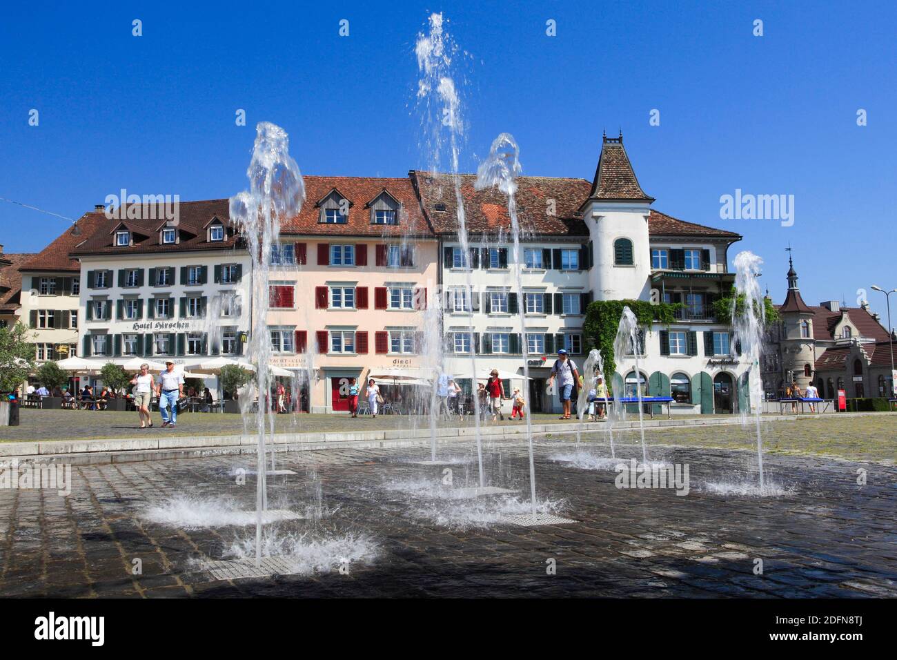 Old town, Sankt, lake promenade, Rapperswil, St. Gallen, Switzerland ...