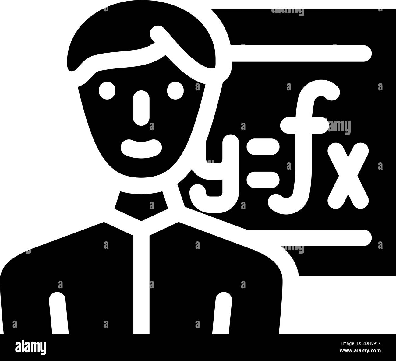 mathematician engineer worker glyph icon vector illustration Stock ...