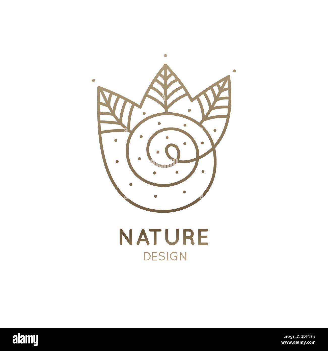 Vector logo of nature. Simple logotype of winter garden, round lake ...