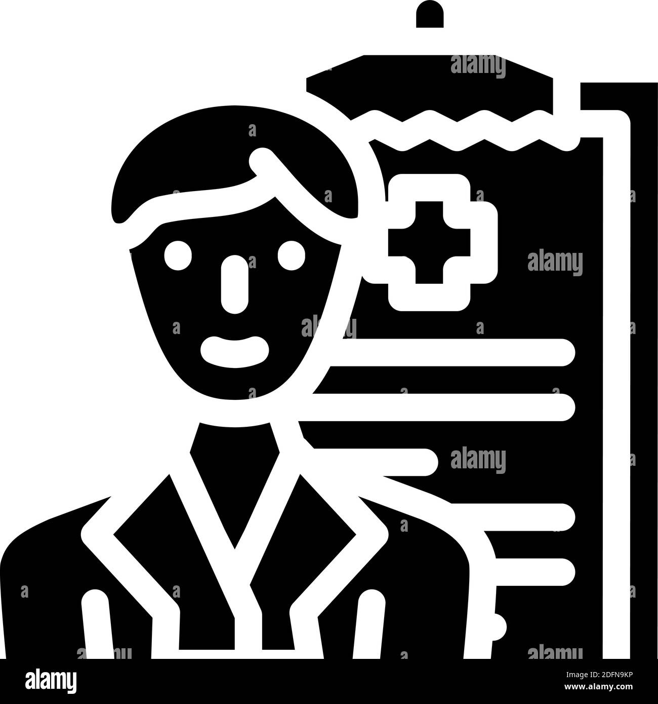 doctor worker glyph icon vector illustration black Stock Vector Image ...