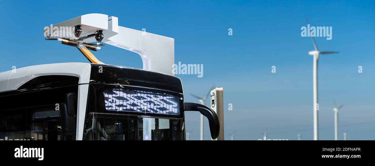 Electric bus charged pantograph hi-res stock photography and images - Alamy