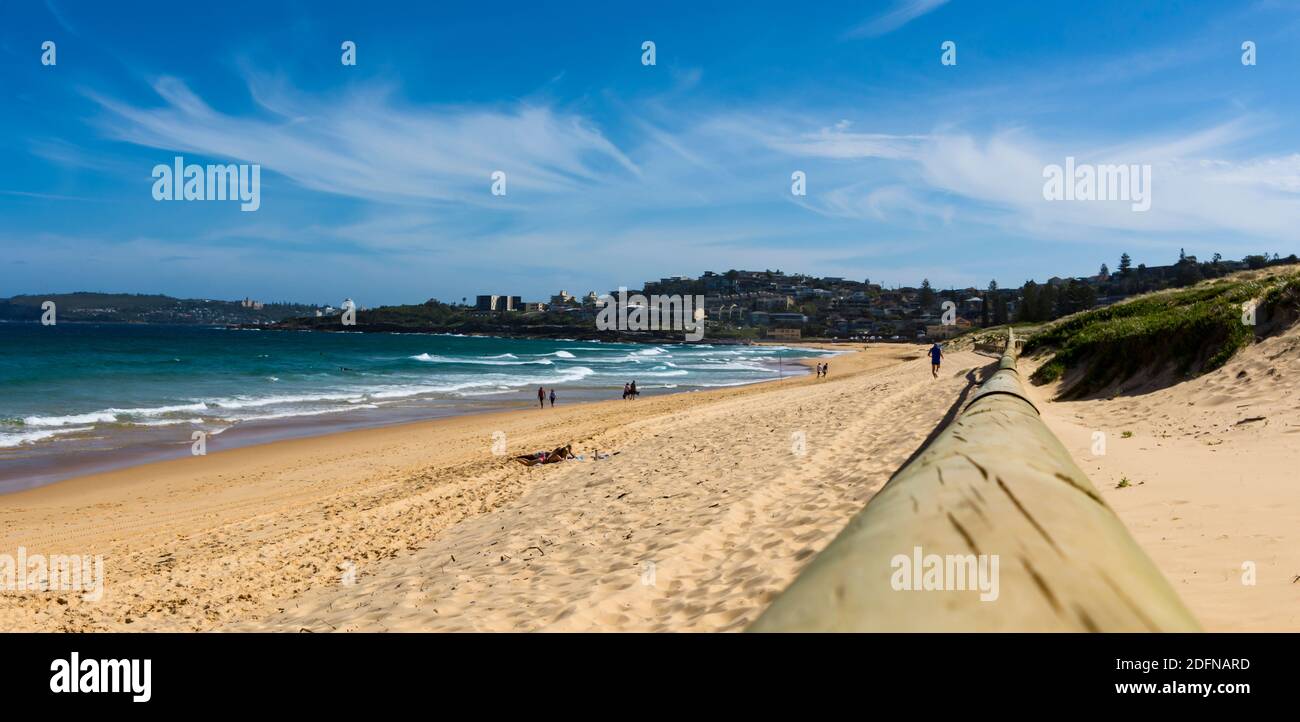 Sydney beaches Australia day time sandy beaches man running Stock Photo ...