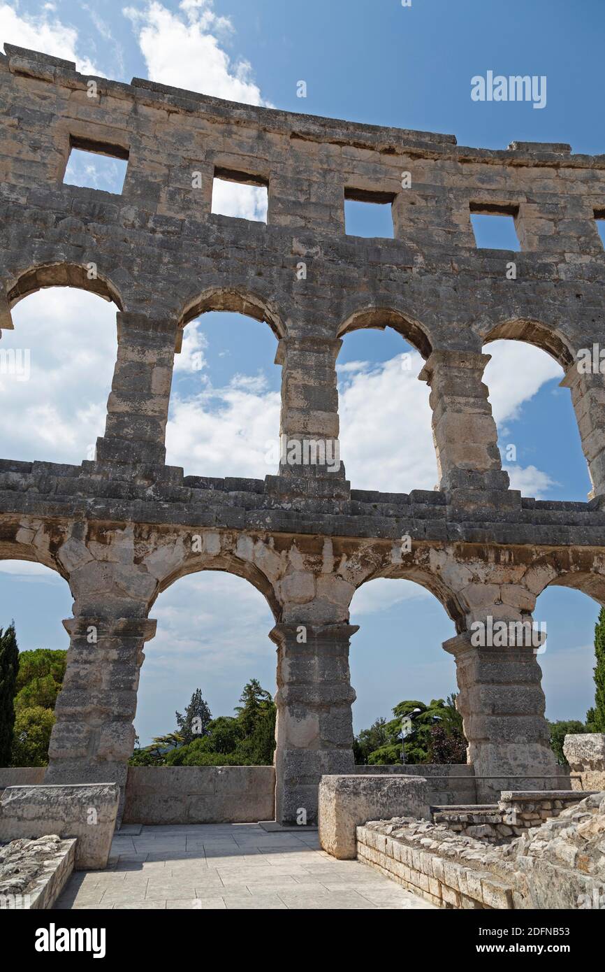 In the amphitheater, Pula, Istria, Croatia Stock Photo - Alamy