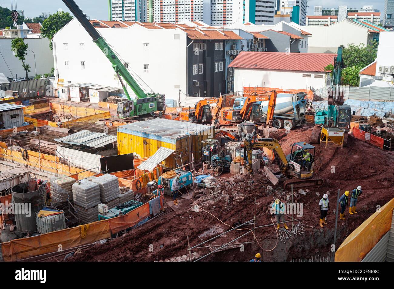 02.12.2020, Singapore, Republic of Singapore, Asia - Construction works ...