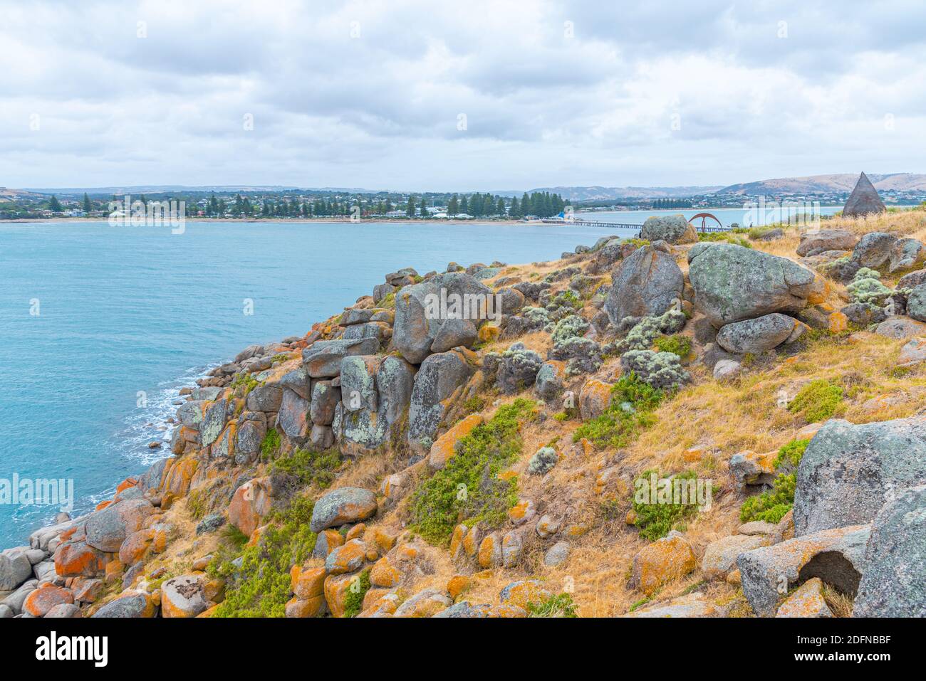 Landscape of Granite island near Victor Harbor in Australia Stock Photo ...