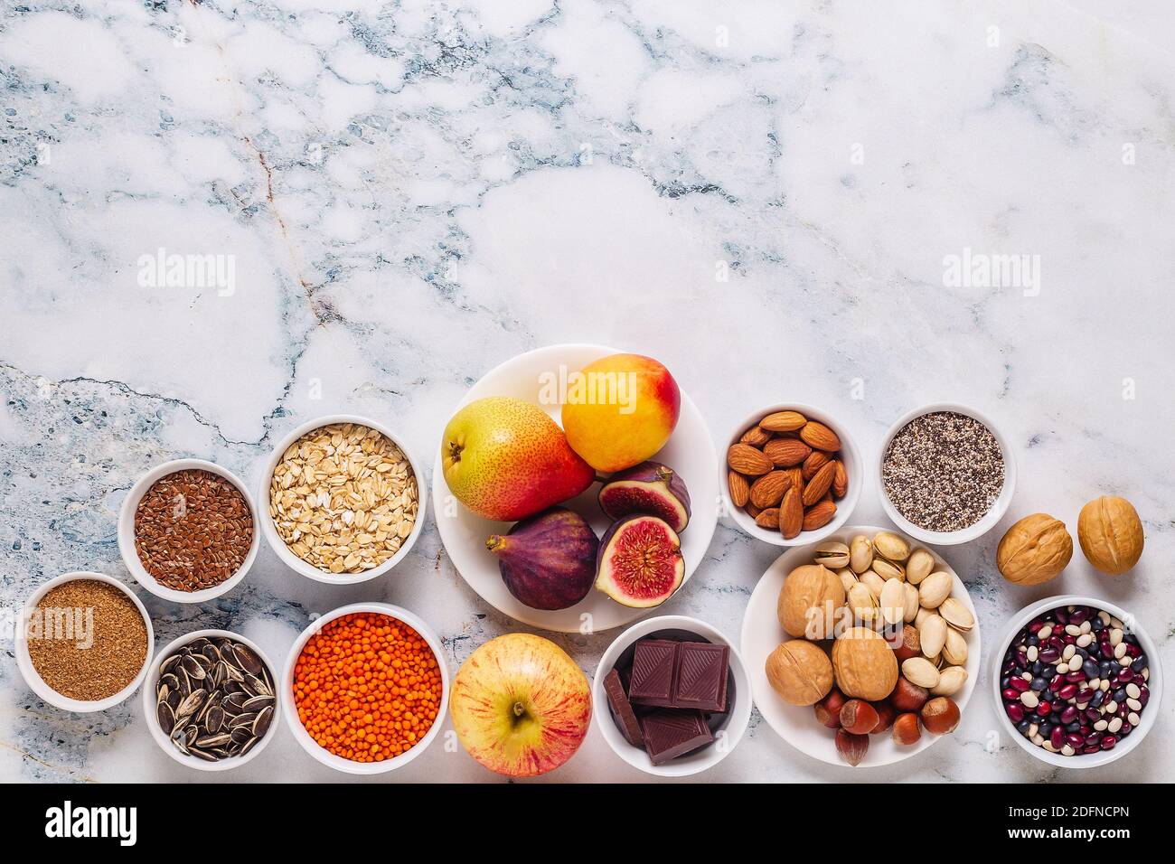 Products rich in fiber. Healthy diet food. Top view Stock Photo - Alamy