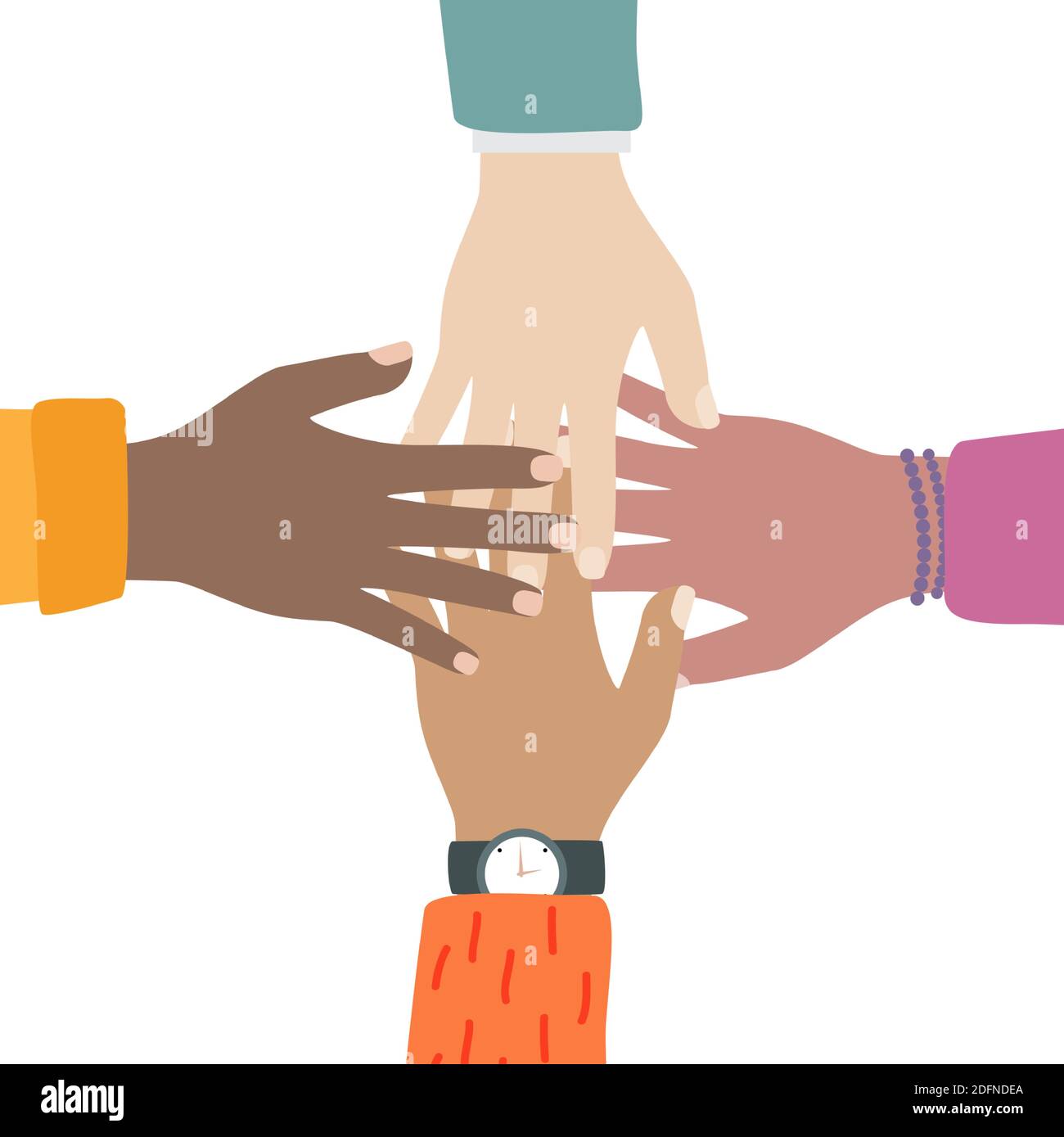 Multicultural and multiethnic people community integration concept with ...