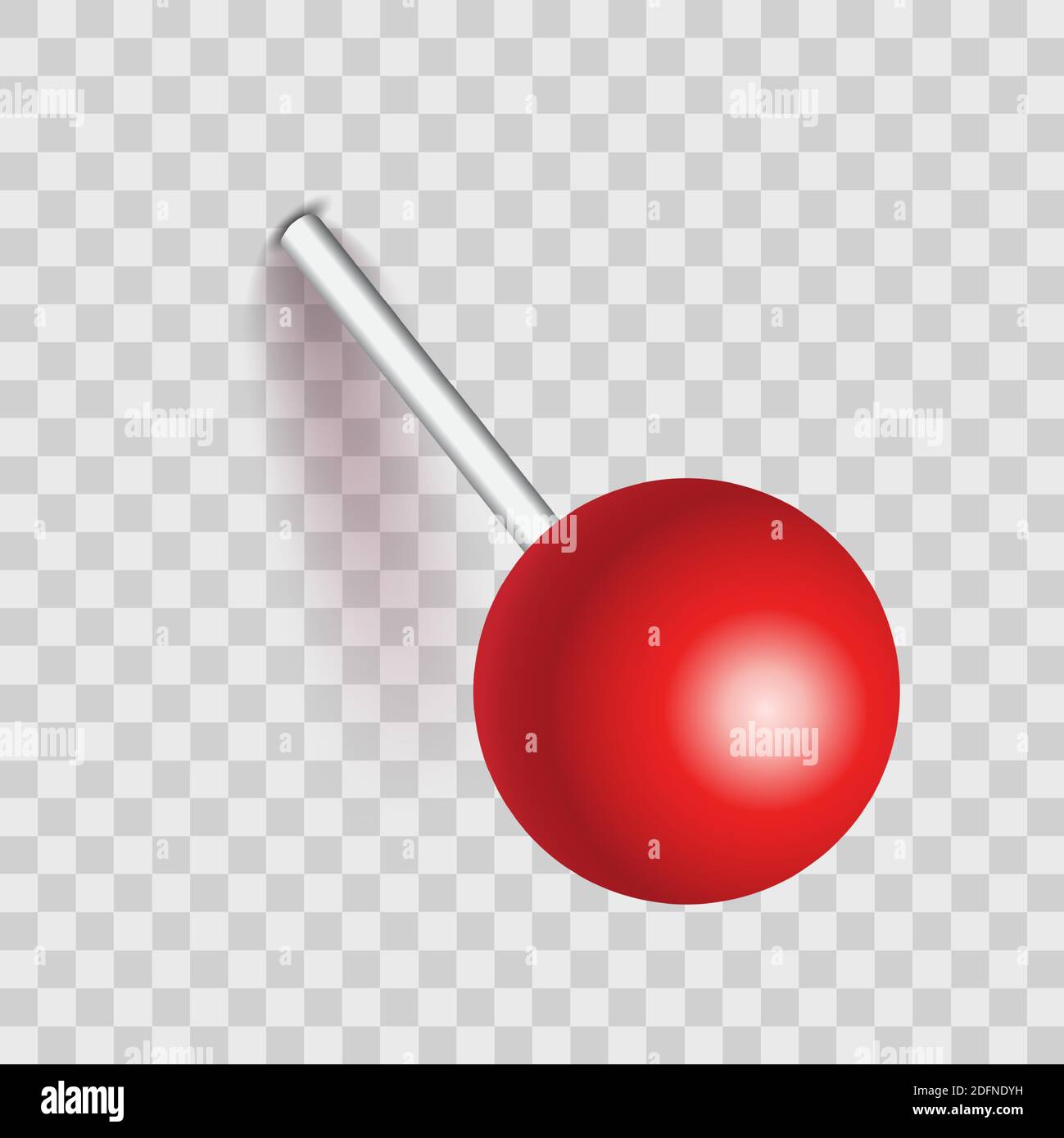 Plastic pushpin pin with shadow isolated on transparent background ...