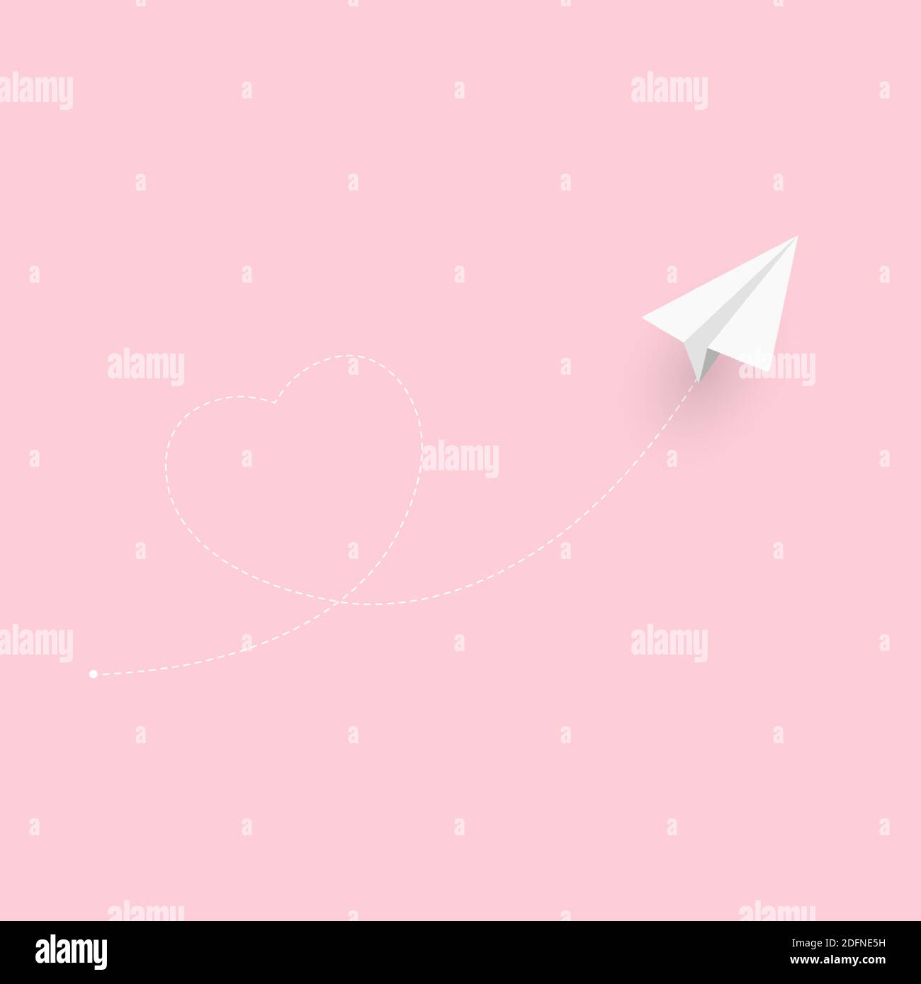 Paper Airplane Heart Background. Love is in the air concept. Vector ...