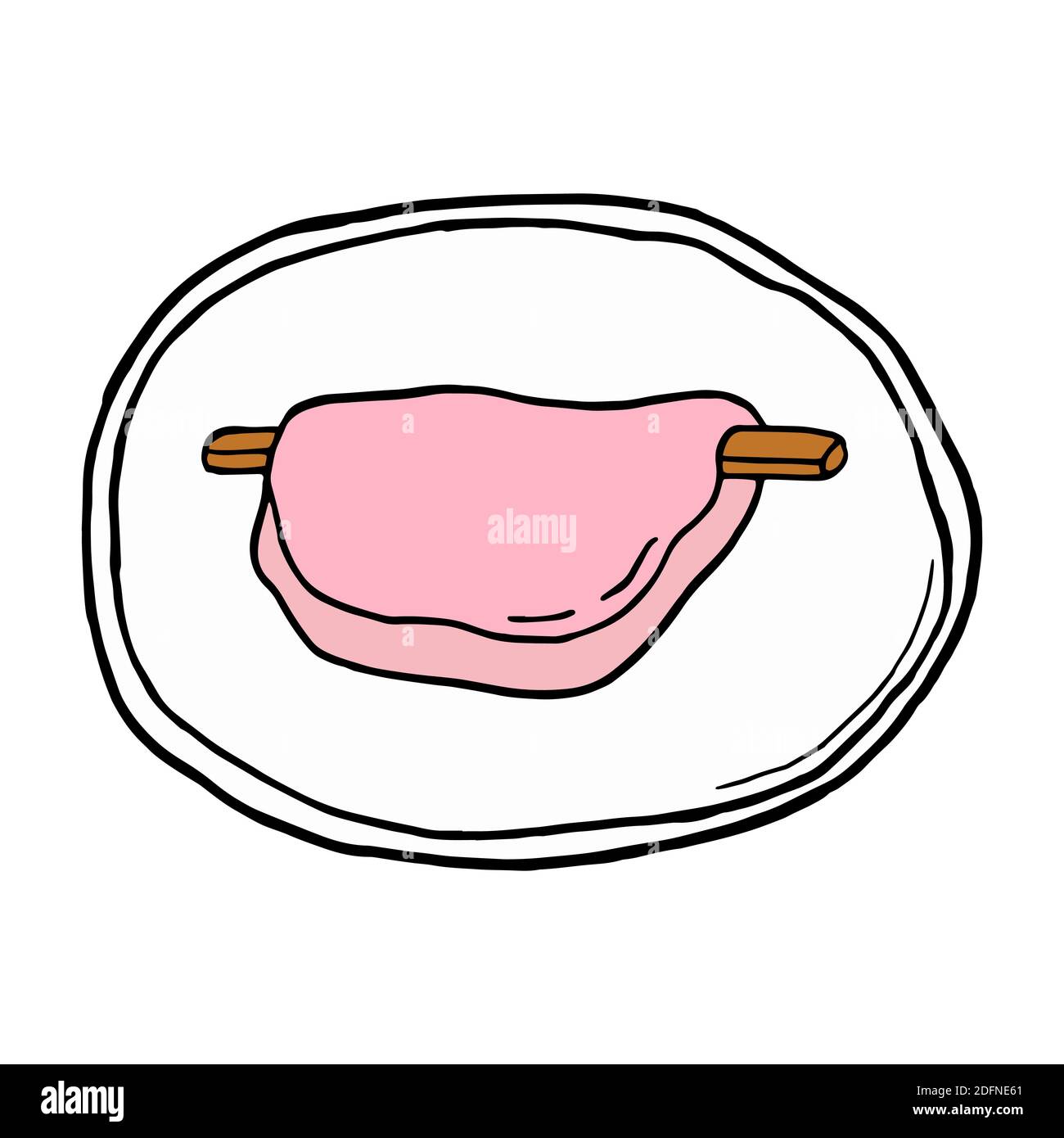 Vector hand drawn doodle hanabira mochi. Japanese rice dessert. Design ...