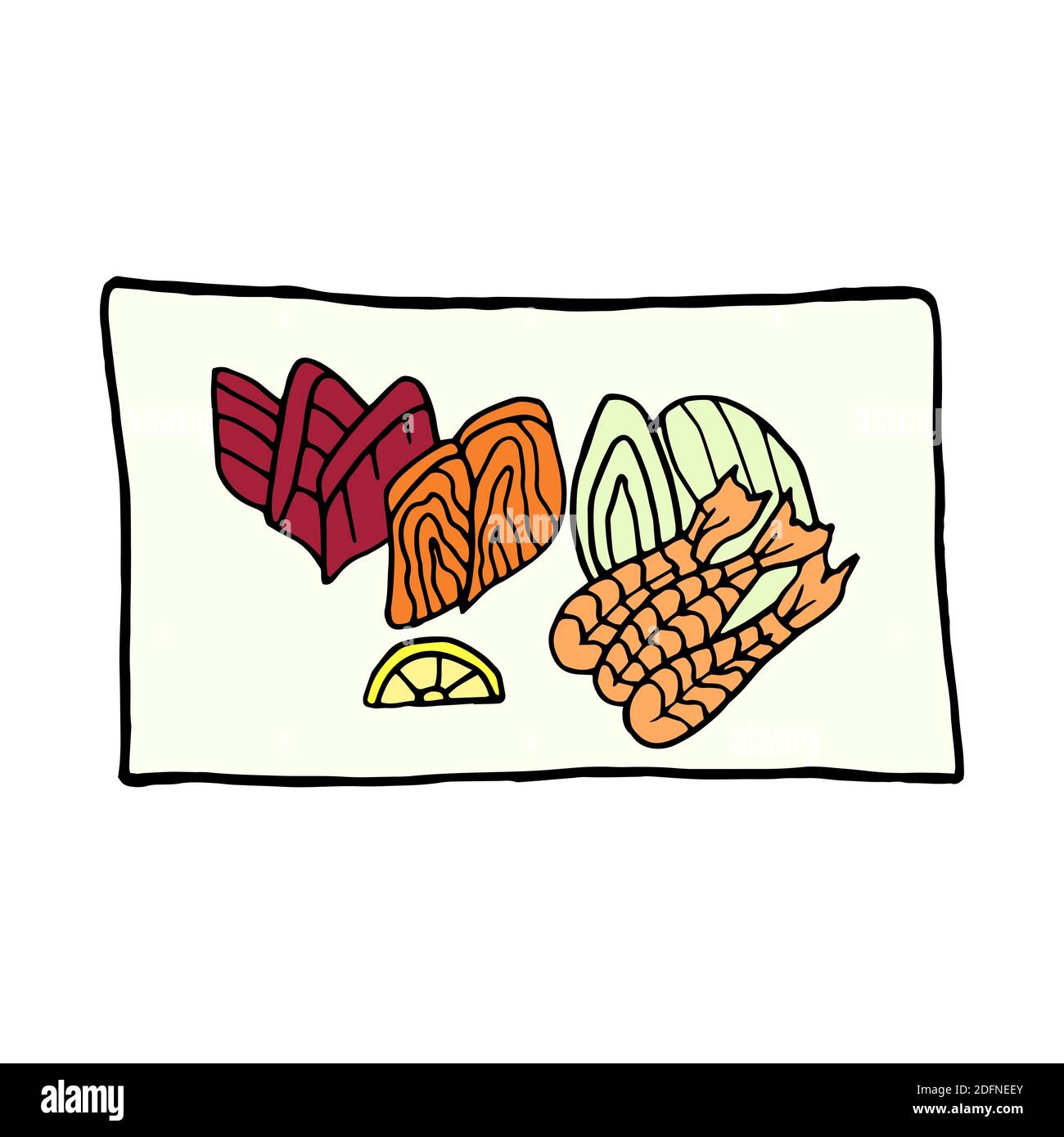 Cartoon sushi plate oriental food hi-res stock photography and images ...