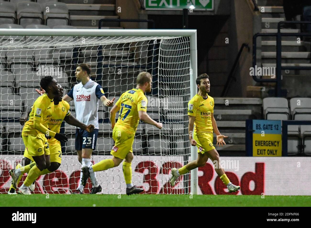 CELEBRATION Scott Kashket #11 of Wycombe Wanderers celebrates scoring a ...