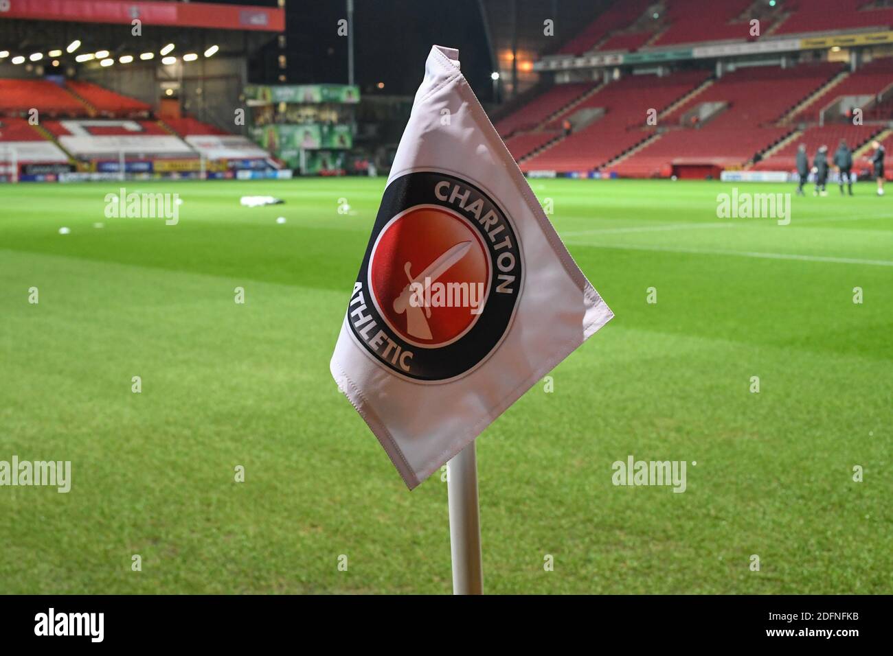 Corner flag at the Valley Home of Charlton Athletic Stock Photo - Alamy