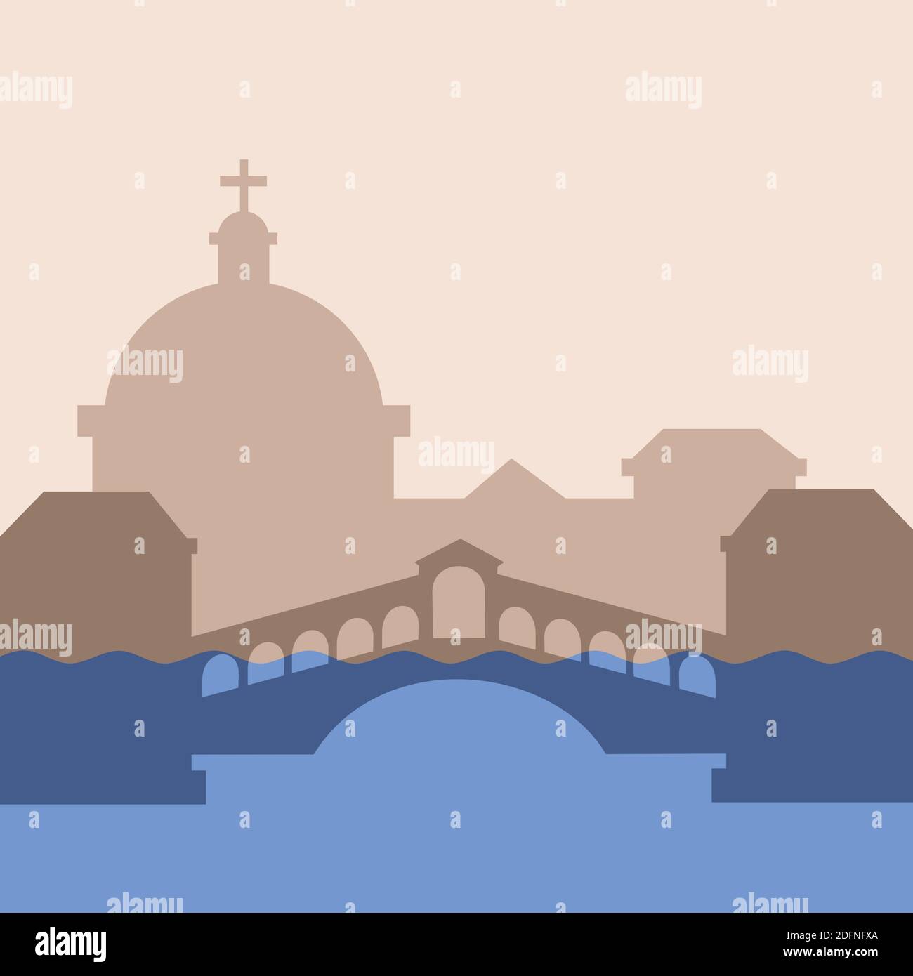 Venice is sinking uder water because of rise and growth of sea level ...