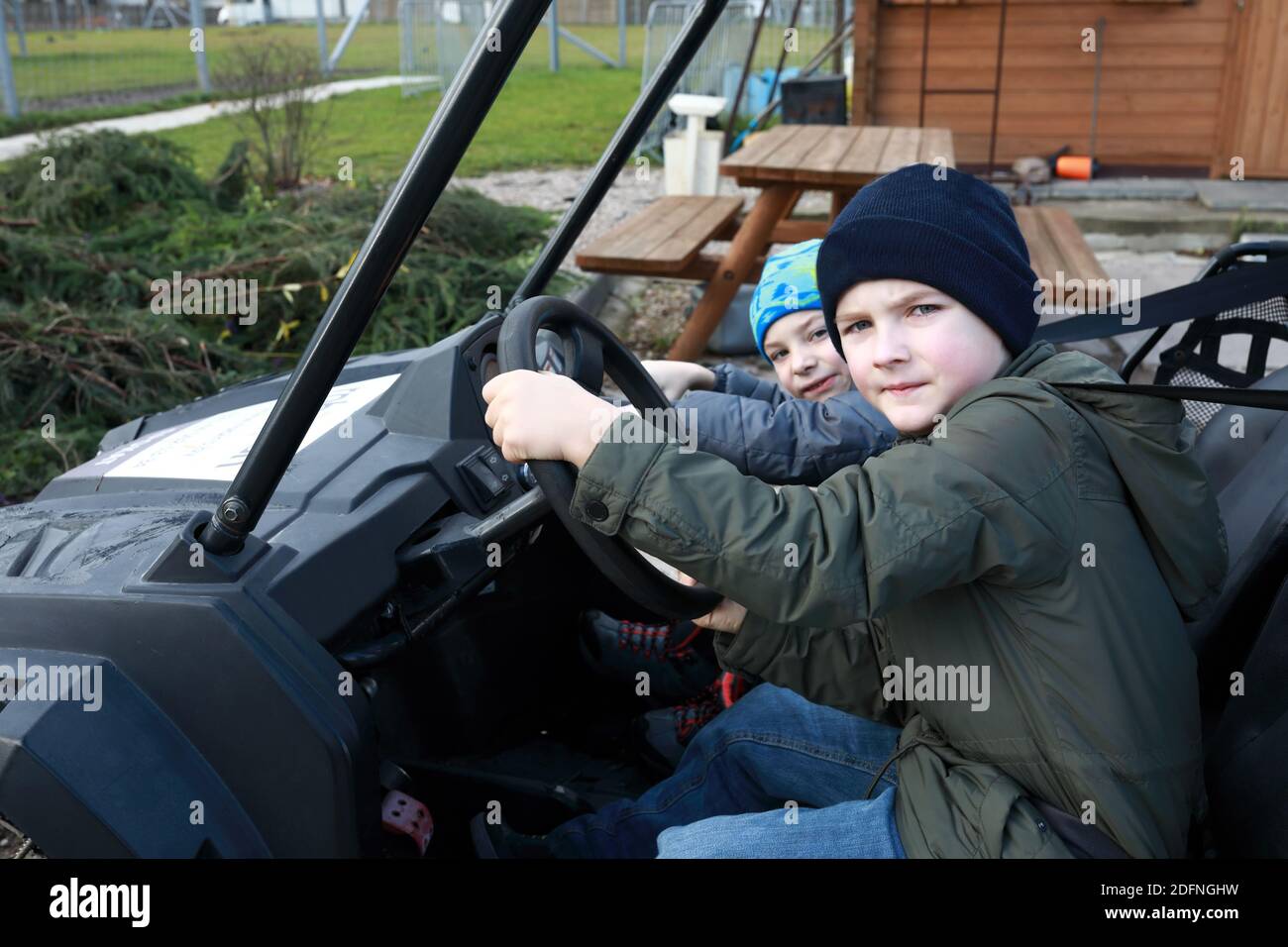 Boy driving quadbike hi-res stock photography and images - Alamy