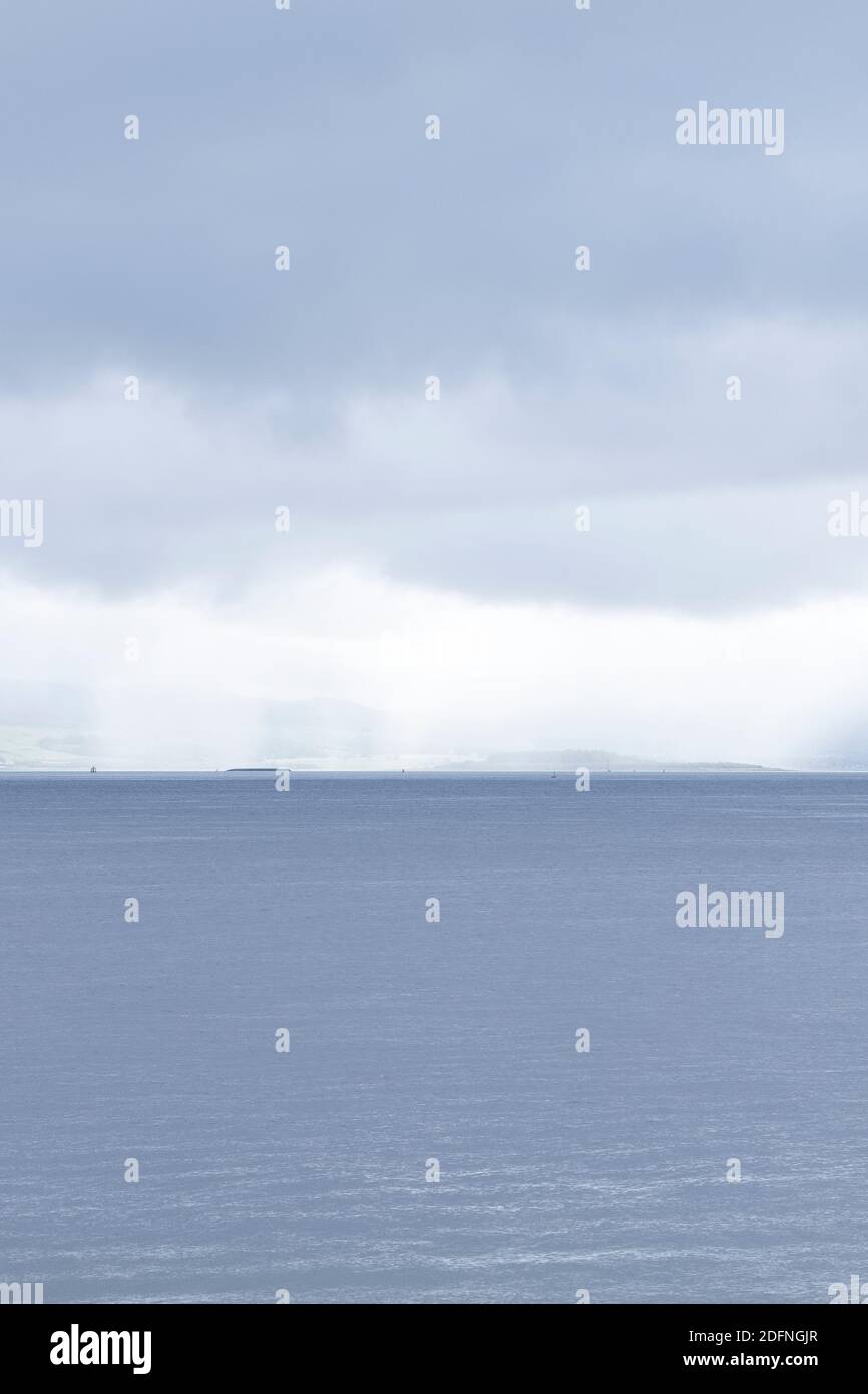 Dark grey sky storm weather in Gourock Inverclyde coast Scotland Stock ...