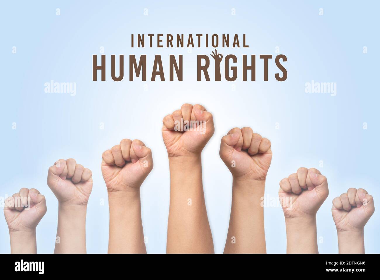 International Human Rights Day concept, raise hand up Stock Photo - Alamy