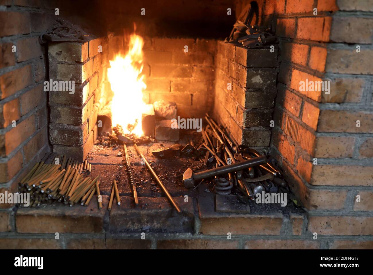 View blacksmithing tools in forge hi-res stock photography and images ...