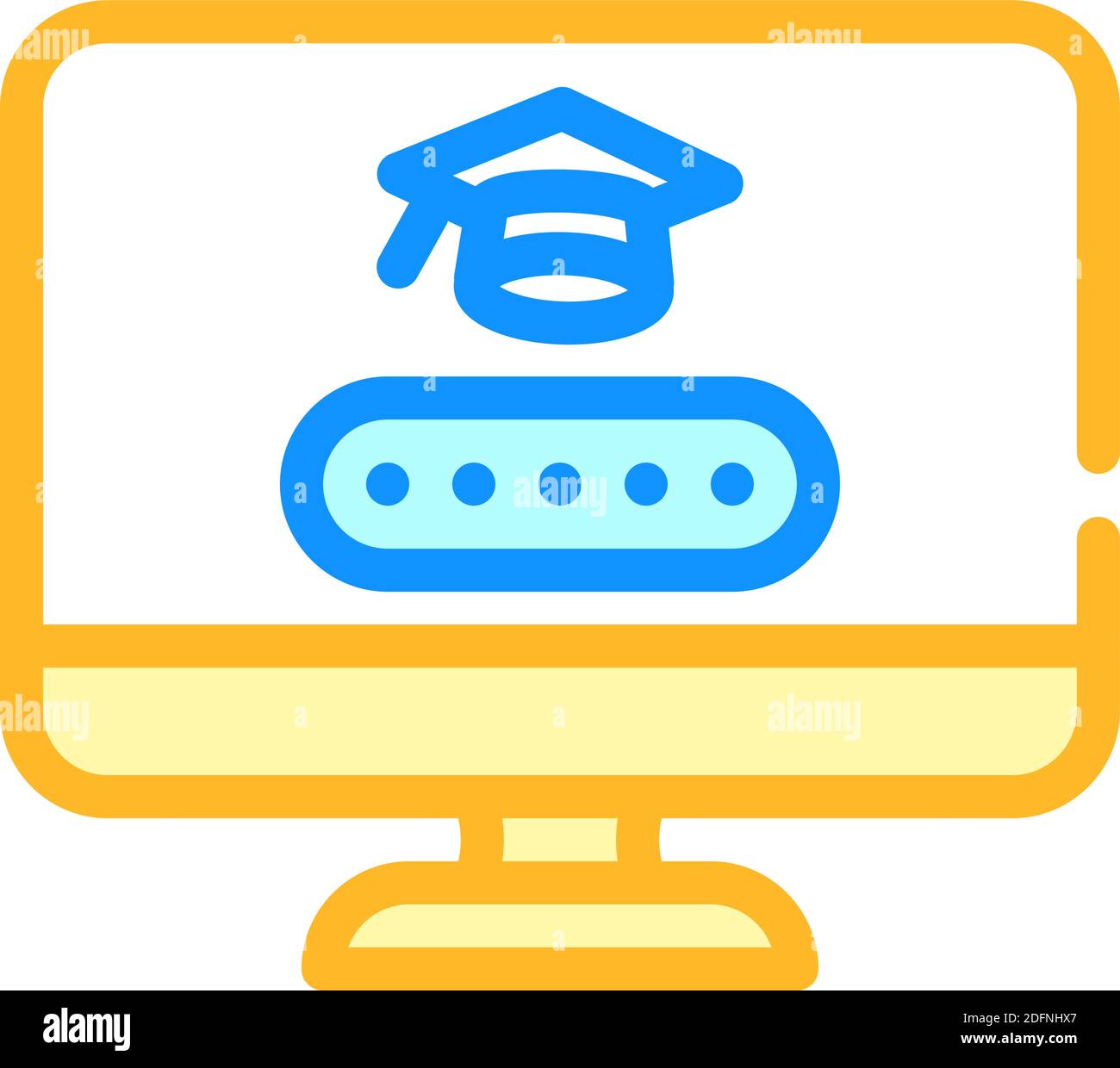 access password for online education cabinet color icon vector ...