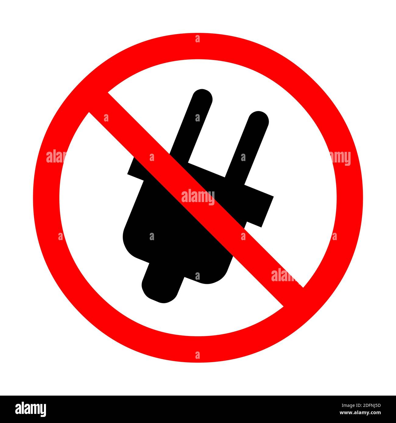 No plug sign Stock Photo - Alamy