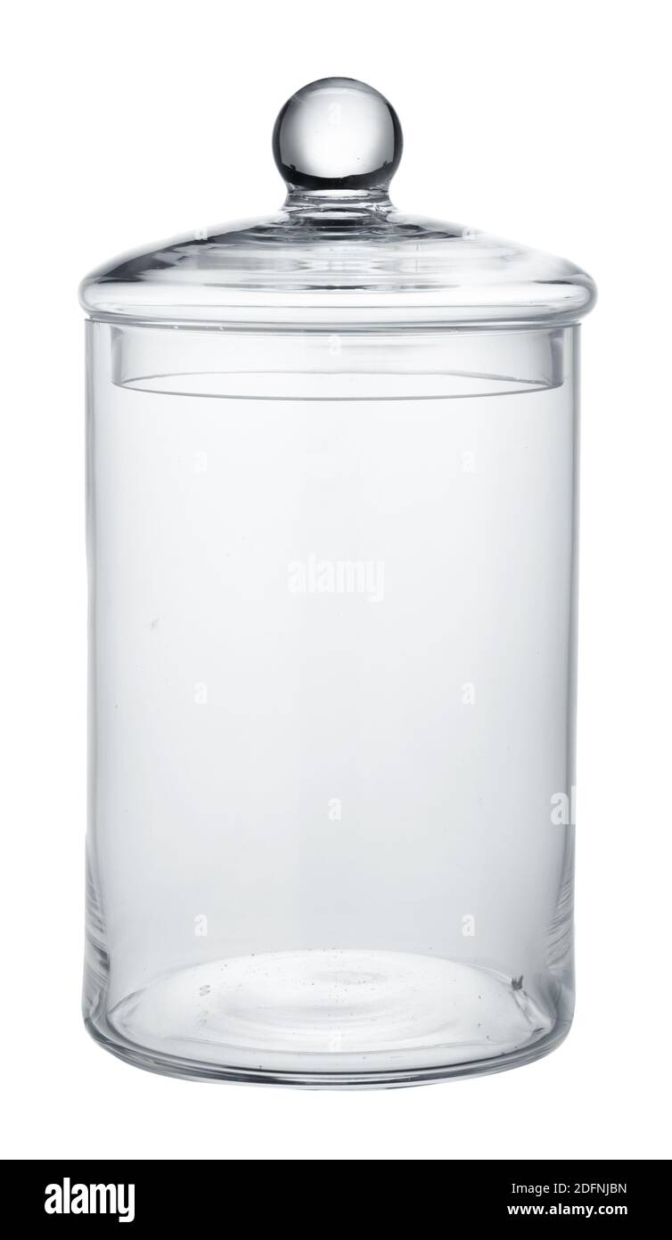 Empty glass storage container isolated on white background Stock Photo ...