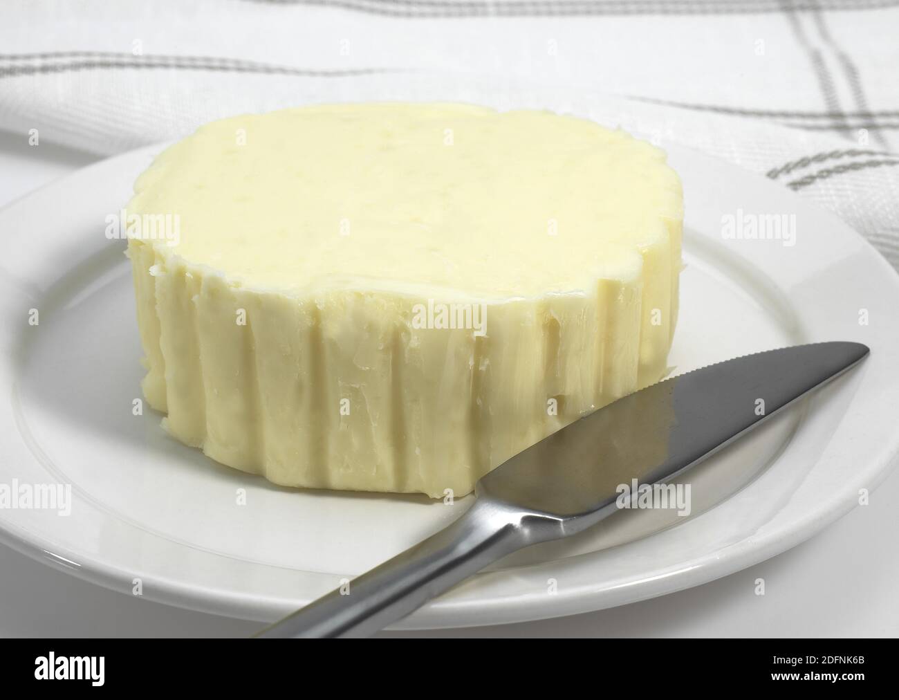 Salted Butter on Plate Stock Photo - Alamy
