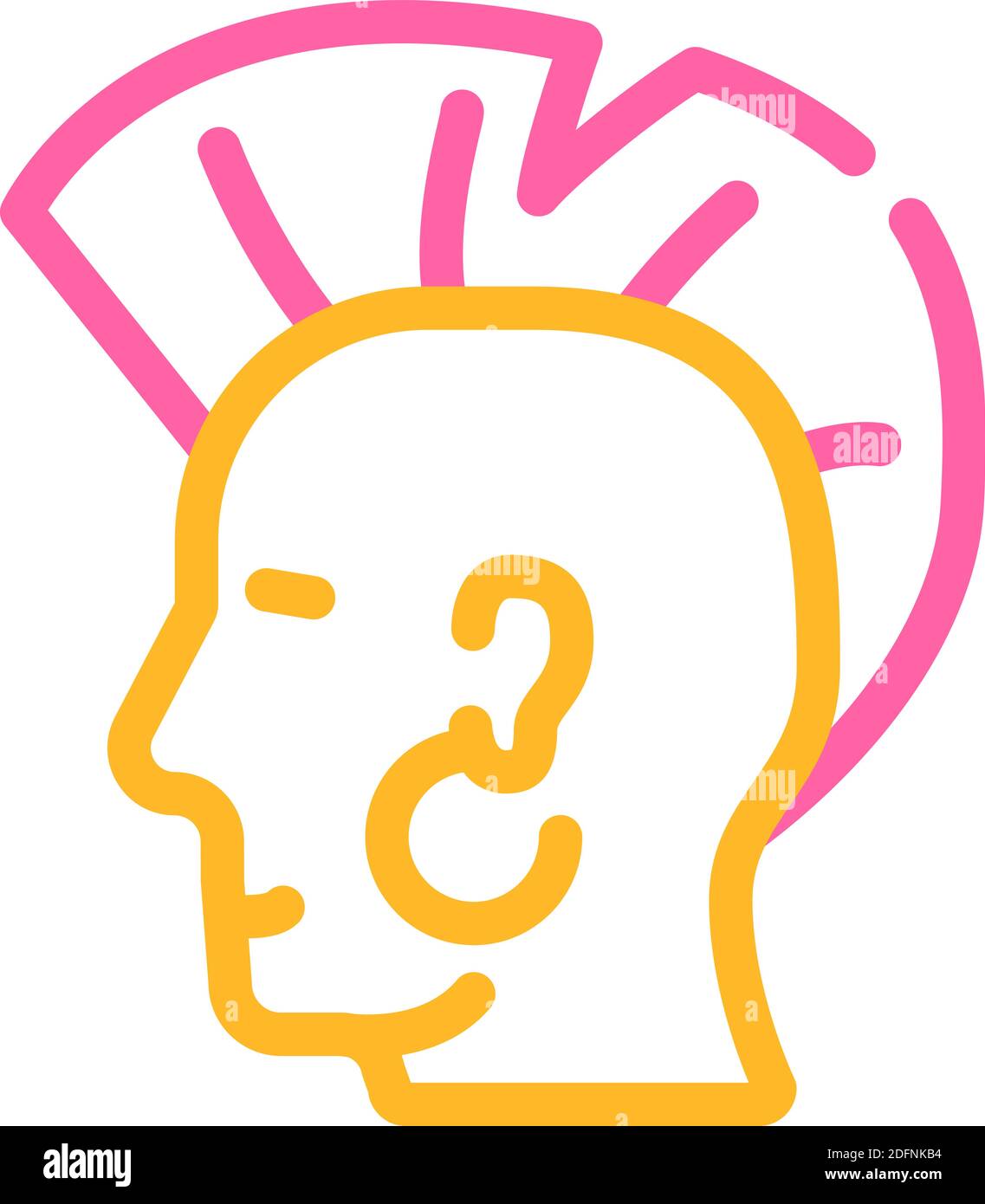 punk with mohawk color icon vector illustration Stock Vector Image ...