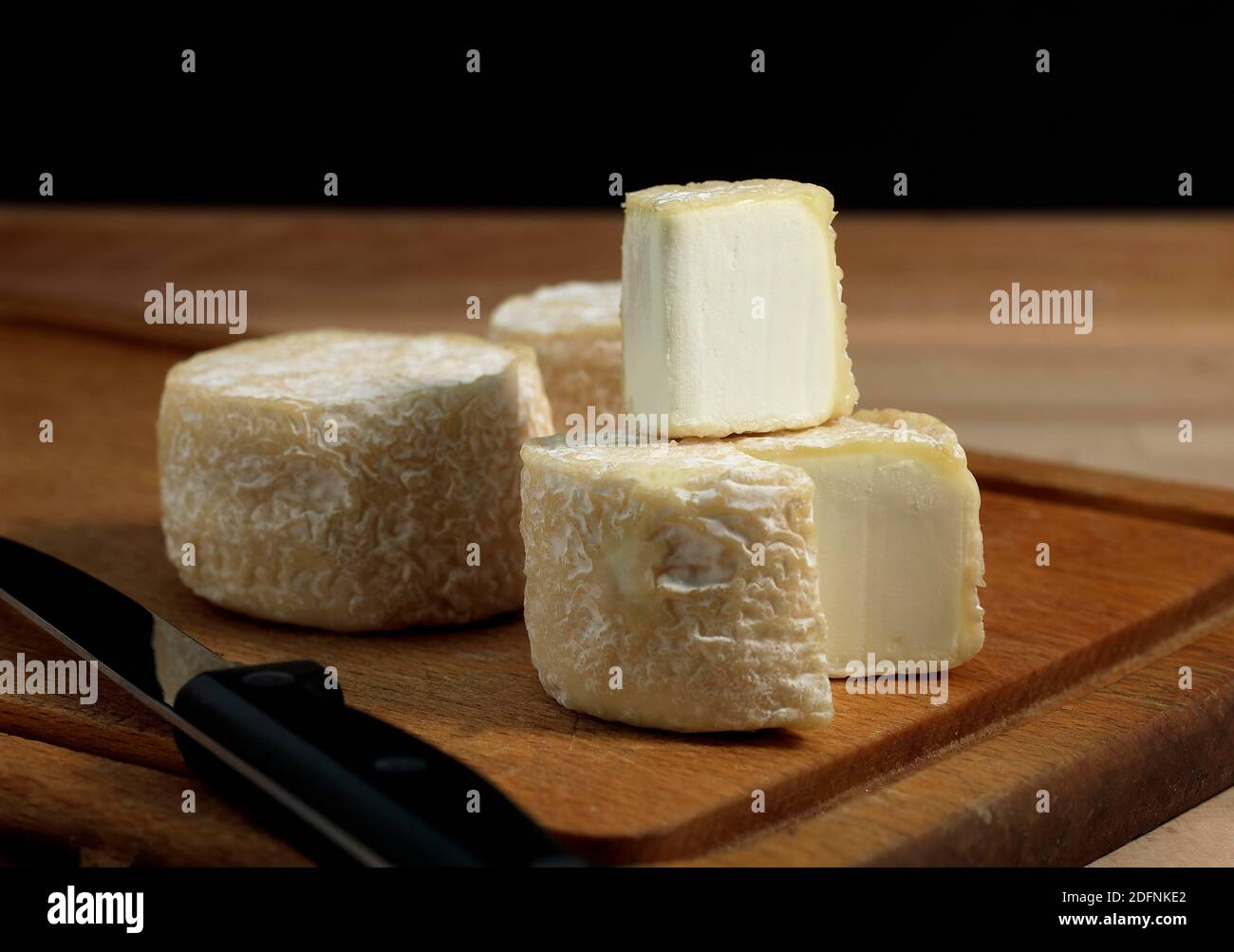 French Cheese Called Crottin, Cheese made with Goat Milk Stock Photo ...