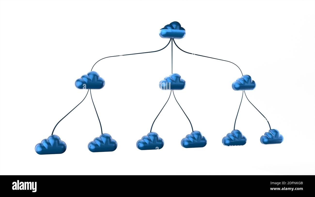 An illustration of clouds in the network connection Stock Photo - Alamy
